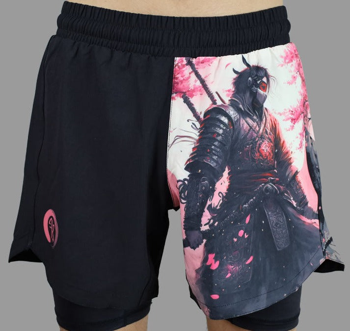 FEMALE - SAMURAI SHORTS - BLACK/PINK – Flawless Kimonos Inc.