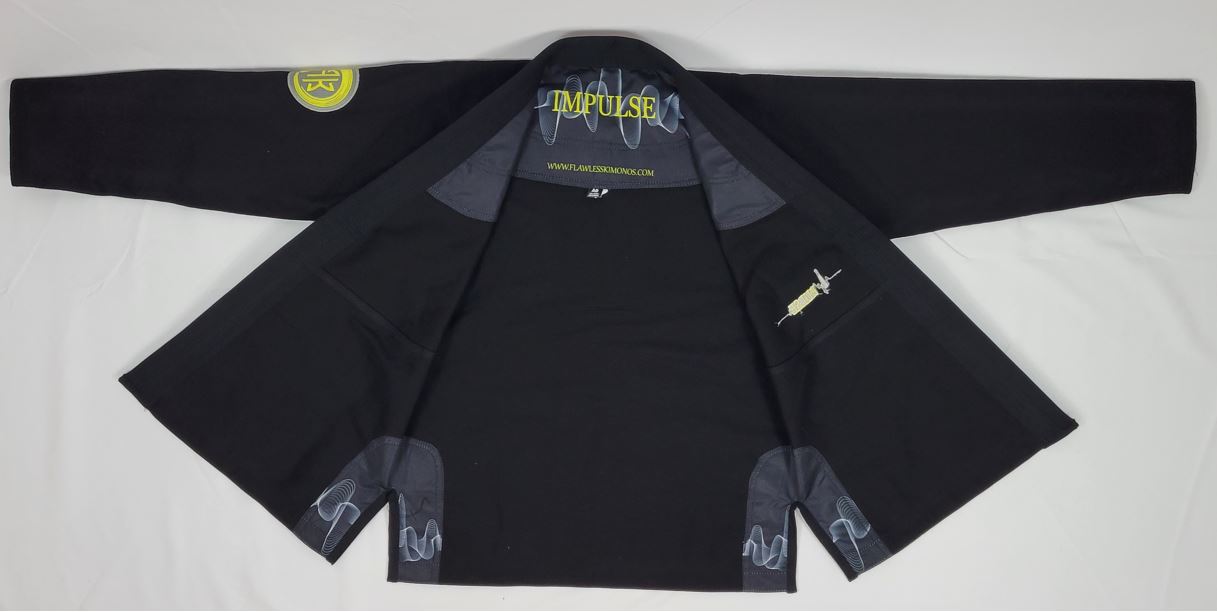 IMPULSE JIU JITSU GI - BLACK (LIMITED STOCK) – Flawless Kimonos Inc.